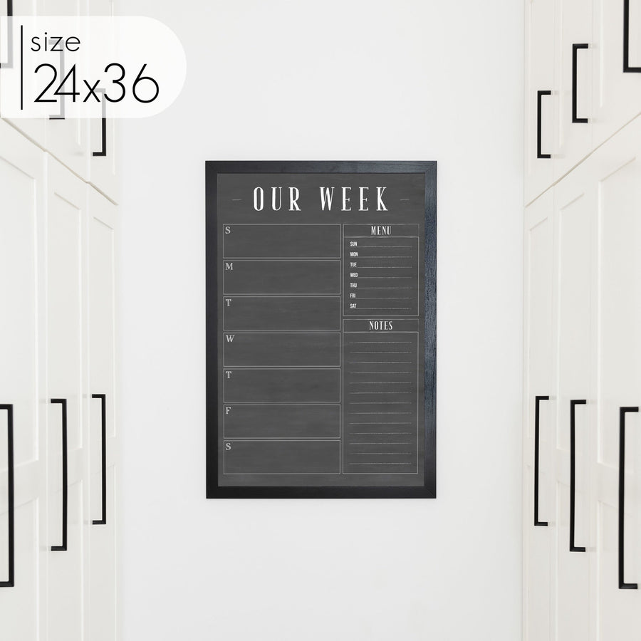 Weekly Framed Chalkboard Calendar + 2 sections | Vertical Swanson ...