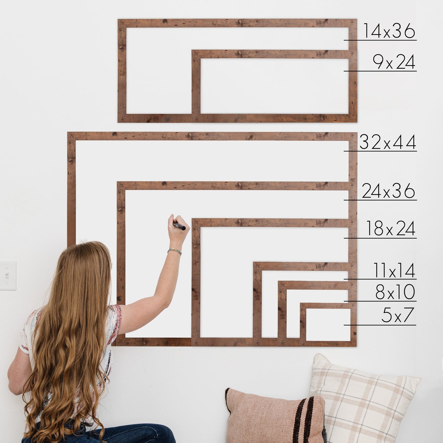 Slim Weekly Framed Chalkboard | Horizontal Multi-style ...