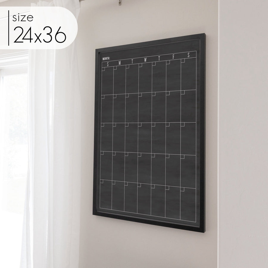 Monthly Framed Chalkboard Calendar | Vertical Multi-style ...