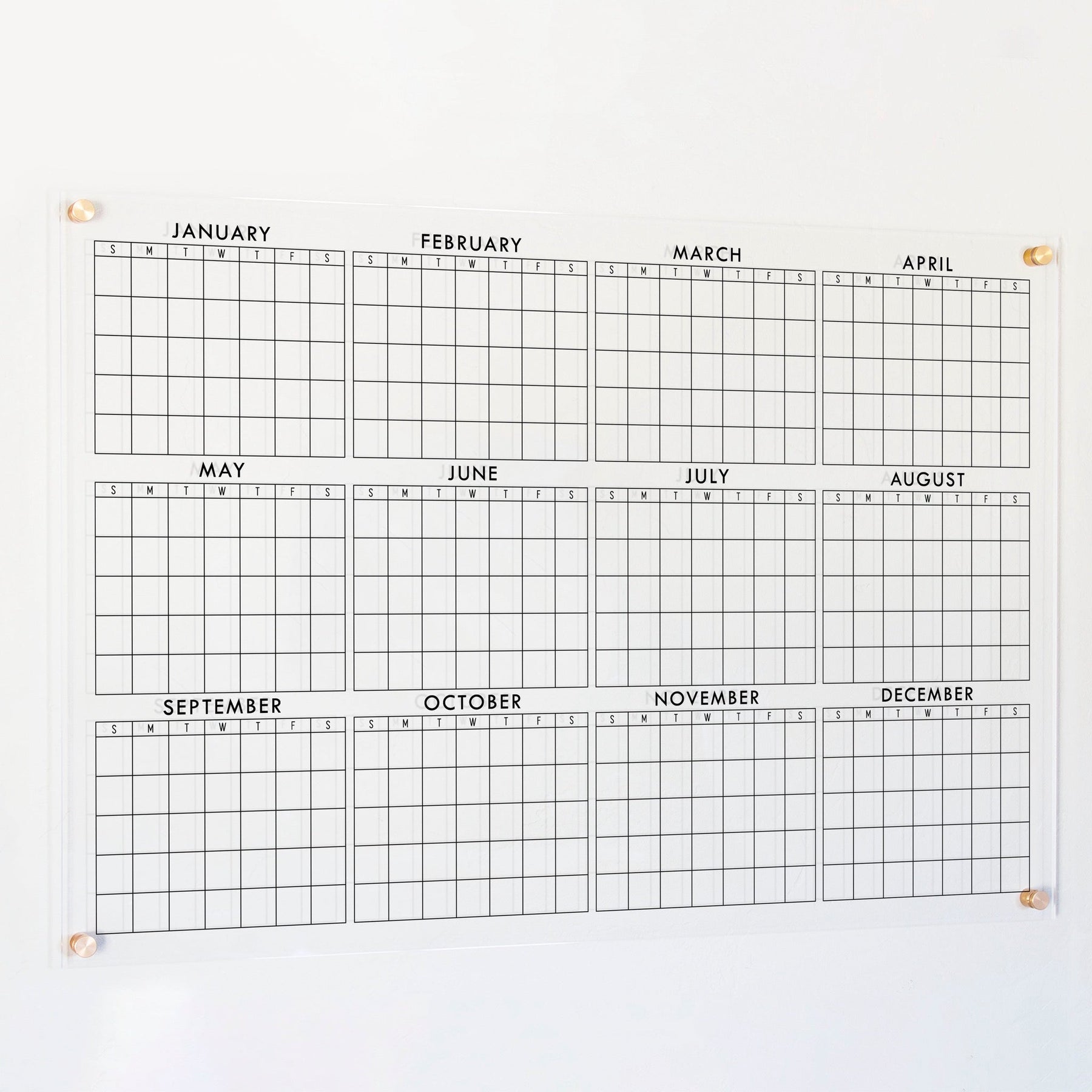Acrylic Yearly Calendar | Horizontal Multi-style – circleandsquaredecor