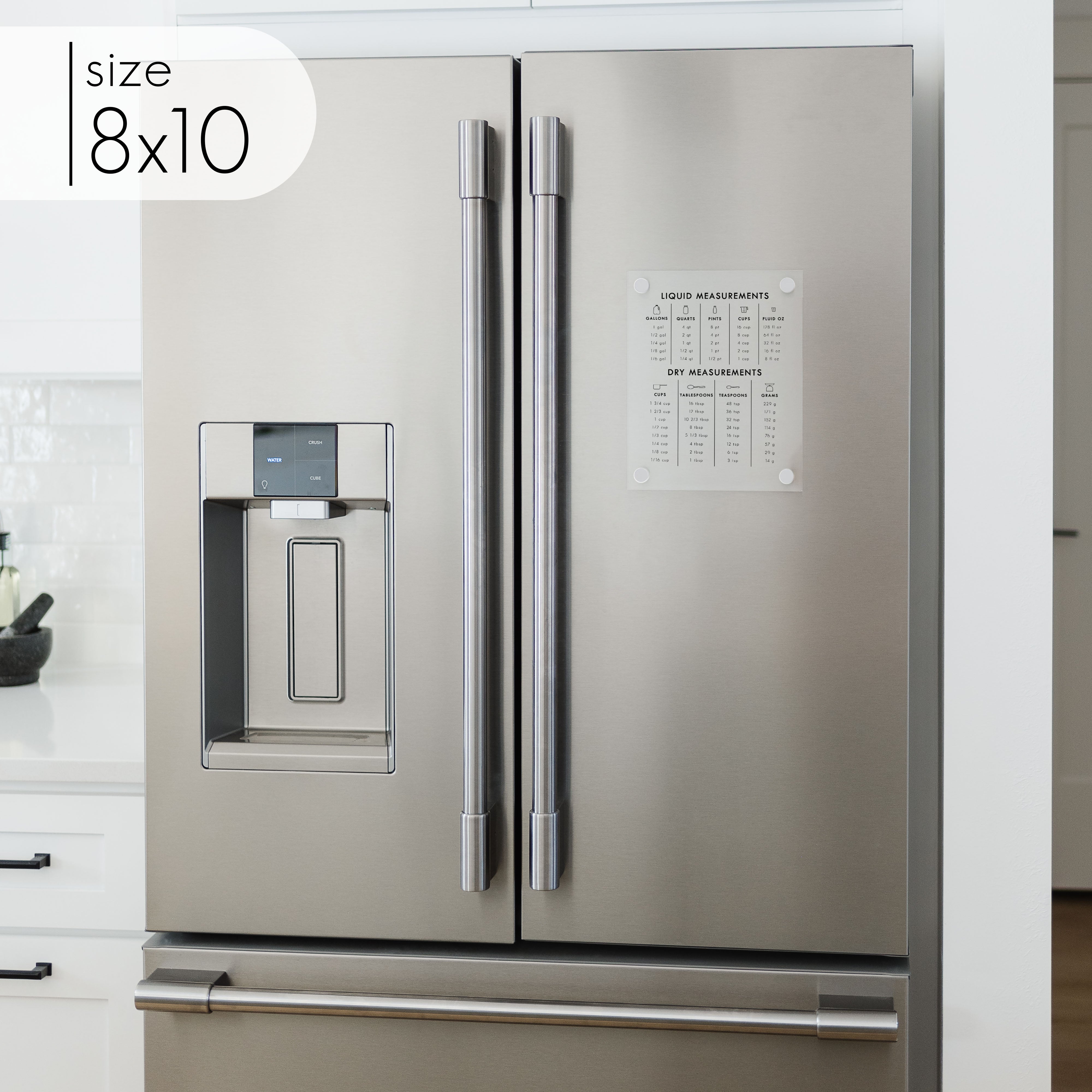 Clear Acrylic Fridge Kitchen Conversion Chart | Vertical Madi ...