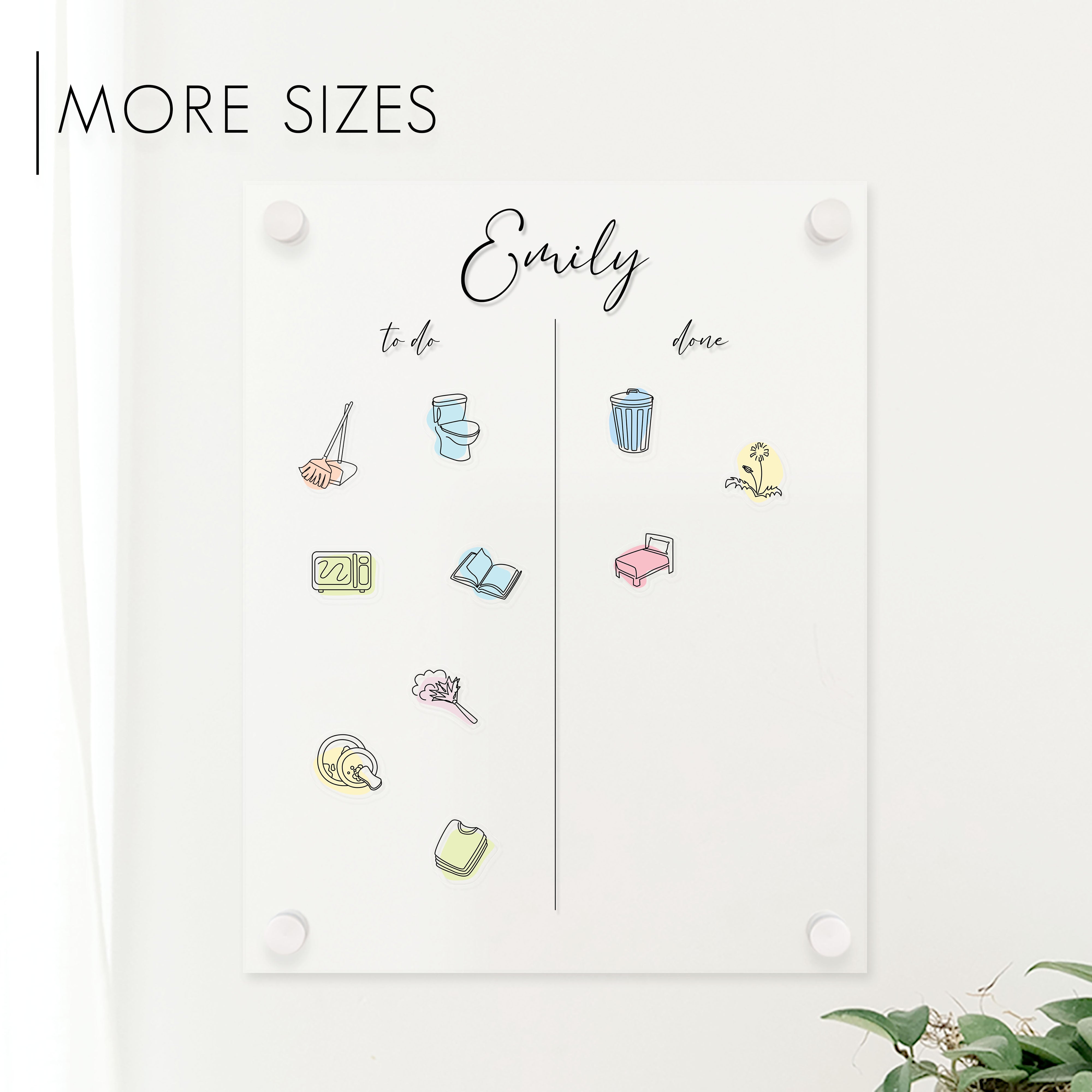 1 Child Acrylic Visual Chore Chart | Vertical Pennington ...