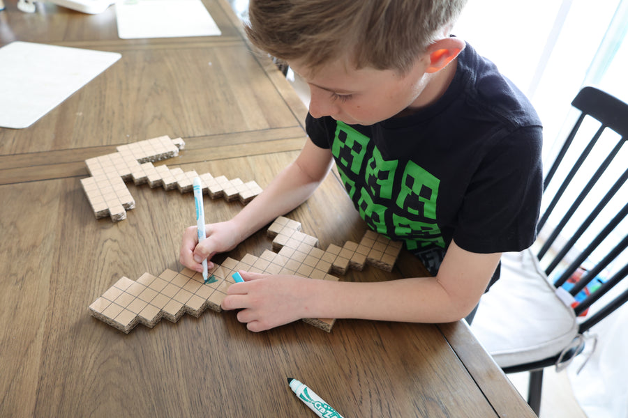 DIY Minecraft Cardboard Swords and Axes for Kids – Birthday Party Craf ...