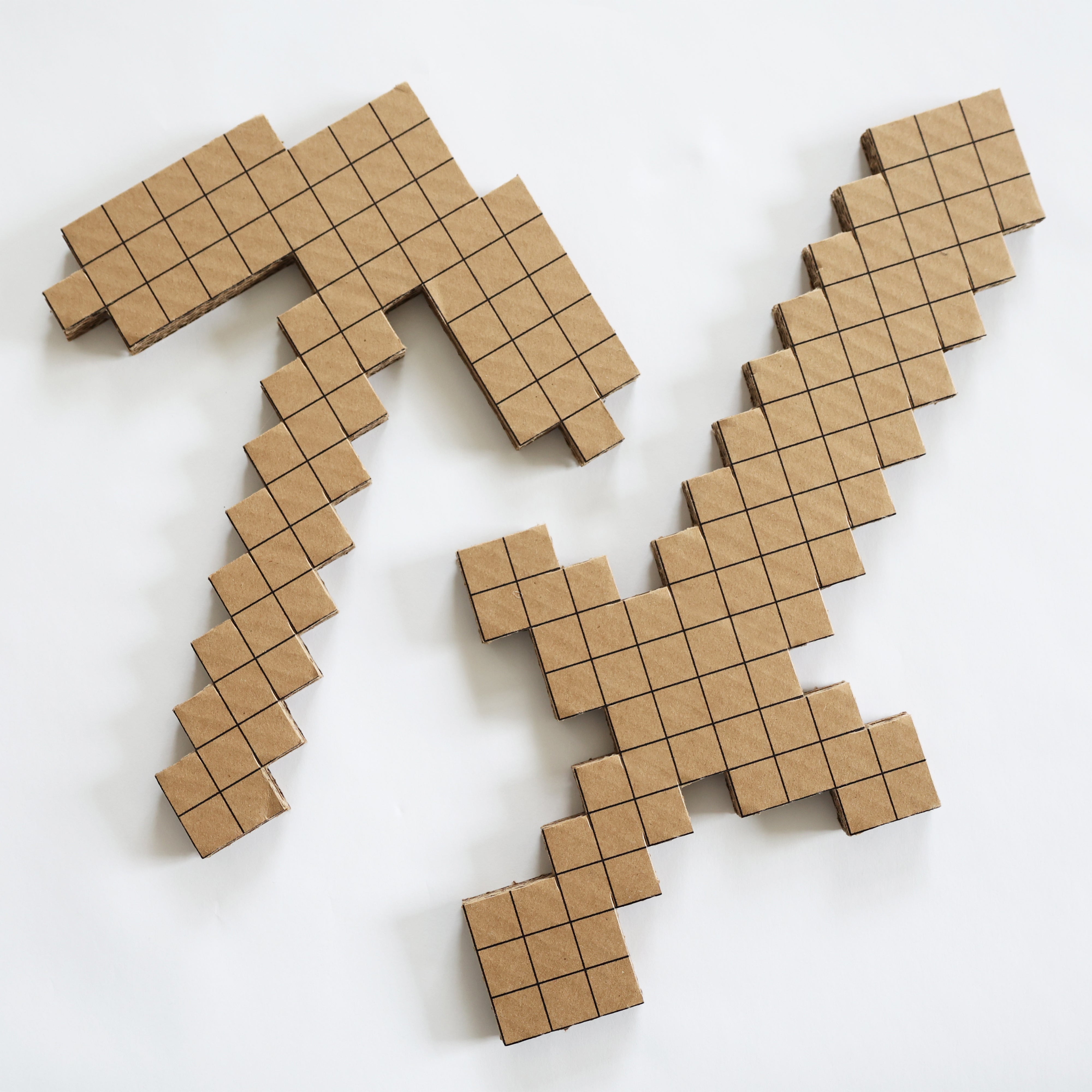 DIY Minecraft Cardboard Swords and Axes for Kids – Birthday Party Craf ...