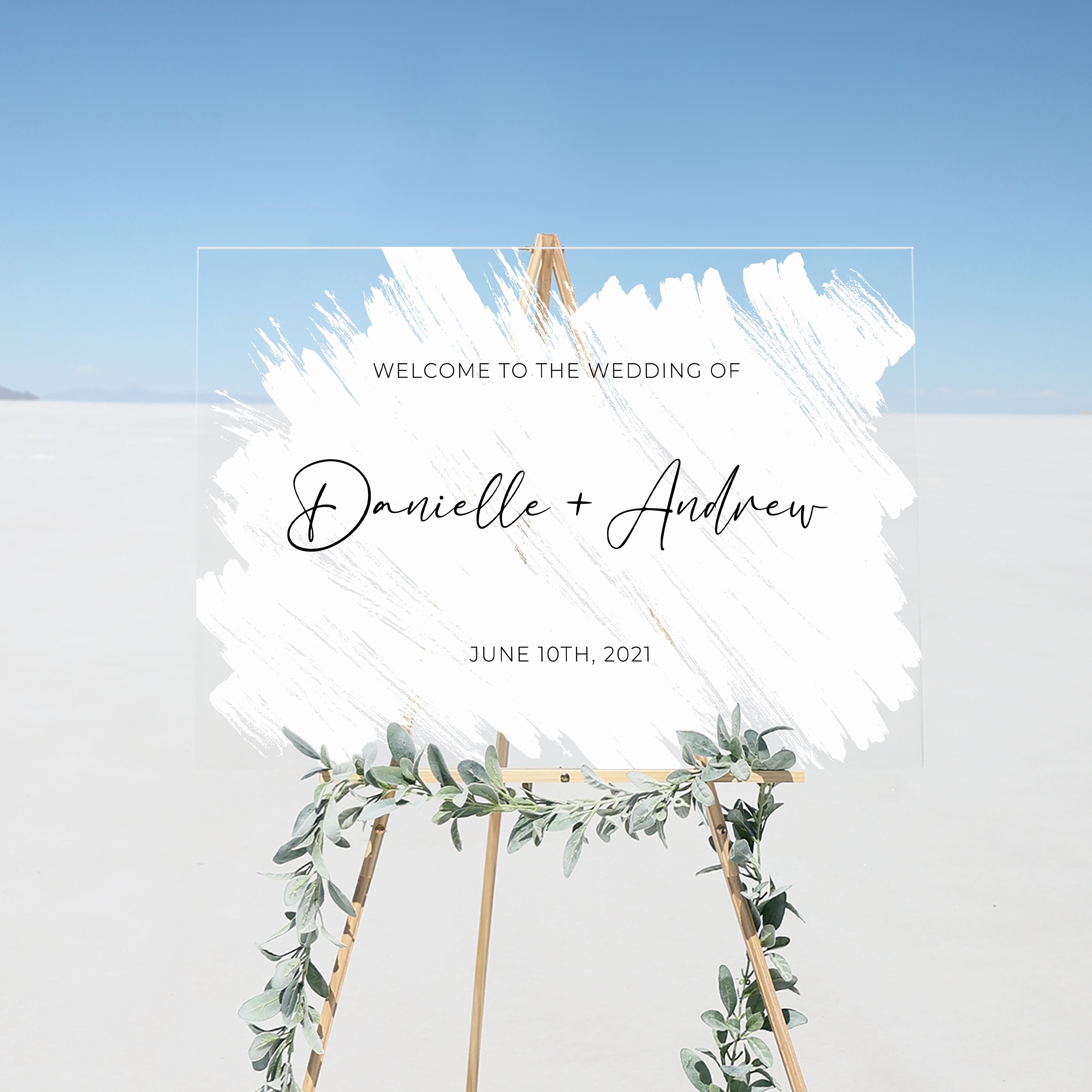 Brushed Acrylic Welcome Sign | Horizontal Olivia – circleandsquaredecor