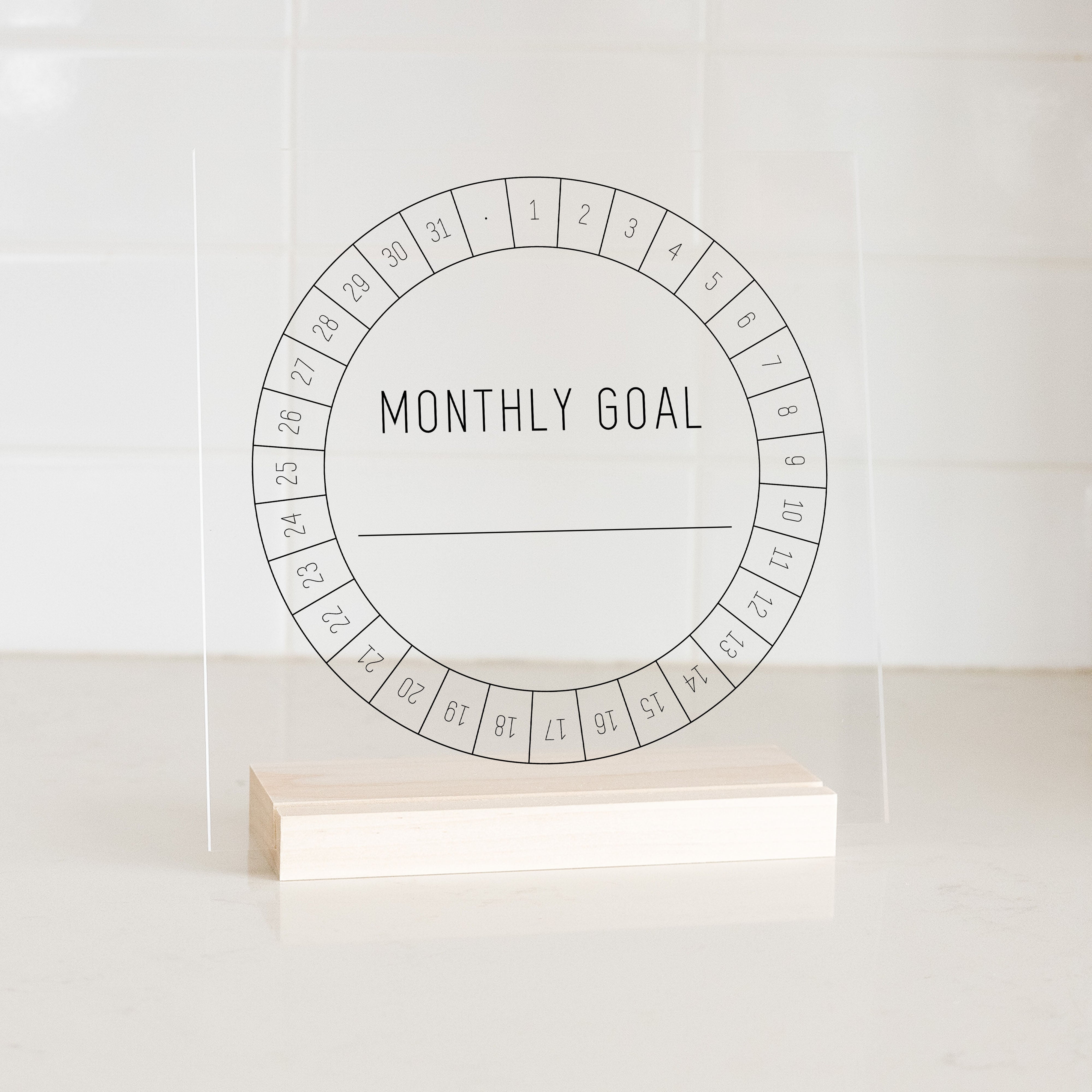 Custom Acrylic Monthly Goal Tracker | Skinny Style – circleandsquaredecor