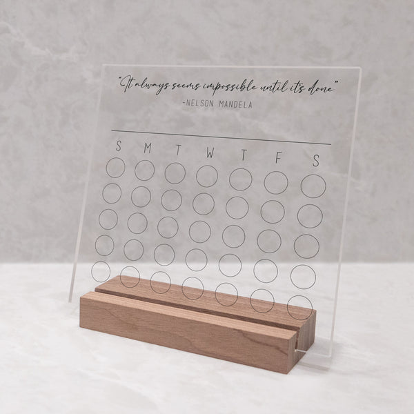 Custom Quote Acrylic Goal Tracker | Cursive Style | circleandsquaredecor