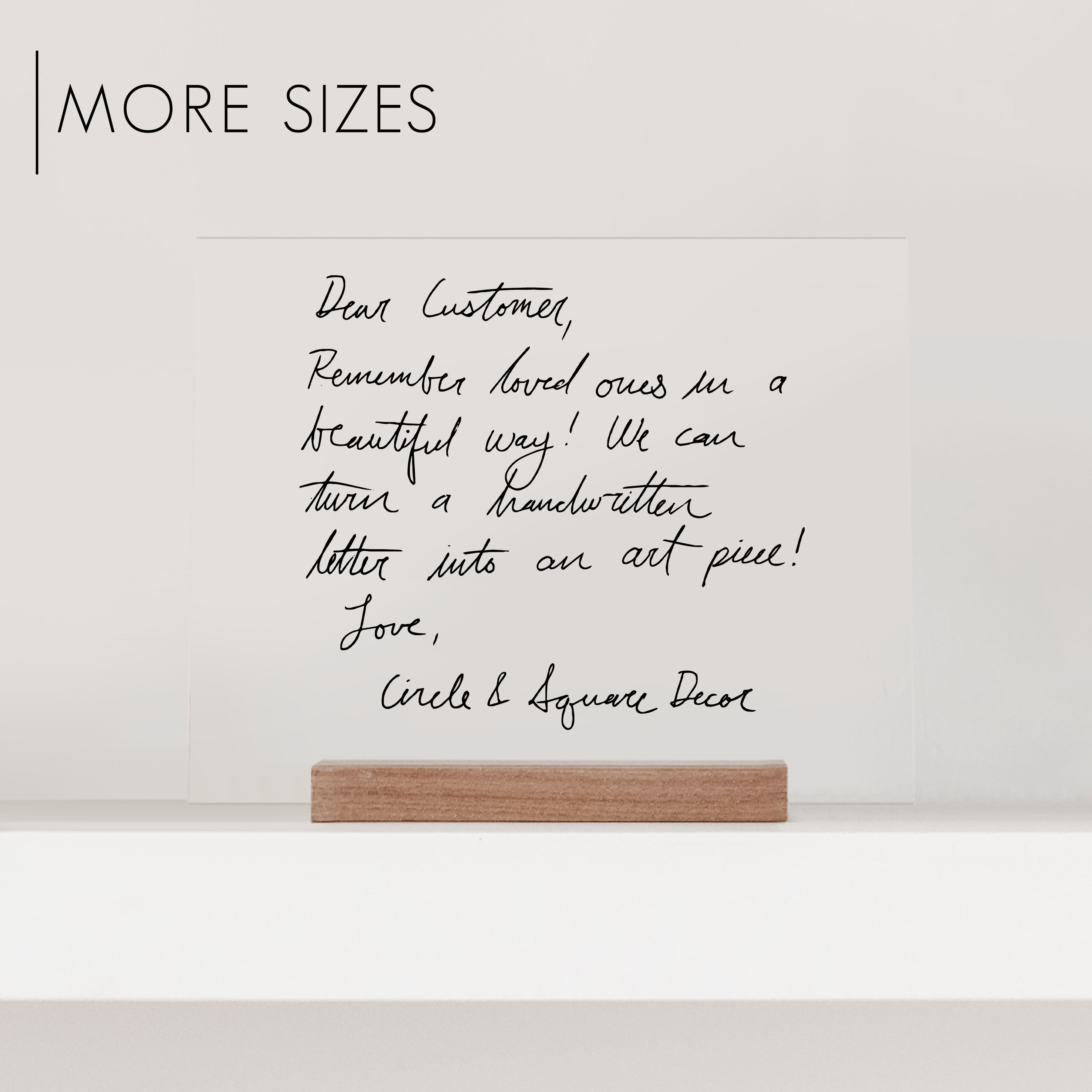 Custom Acrylic Actual Handwriting Art | Horizontal | circleandsquaredecor