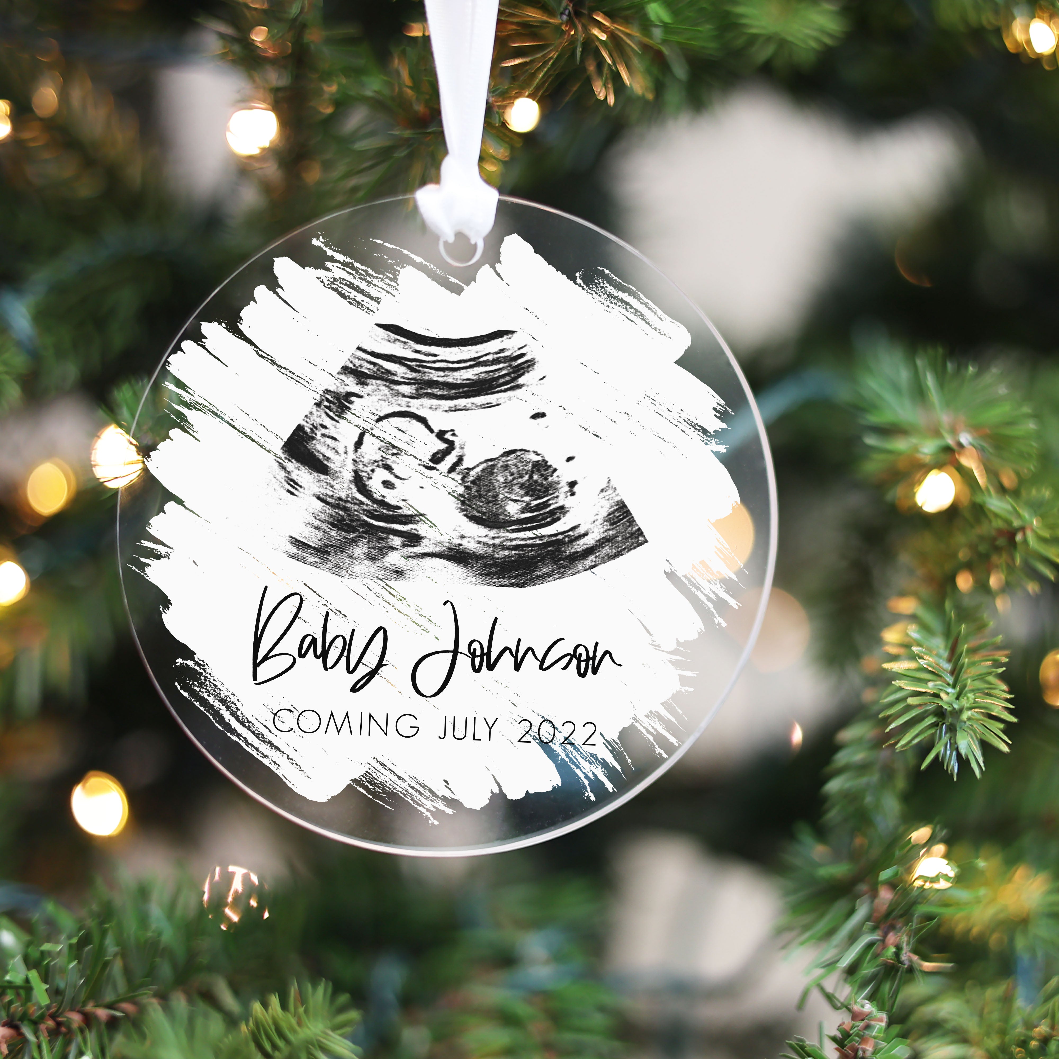 Brushed Acrylic Ultrasound Christmas Ornament – circleandsquaredecor
